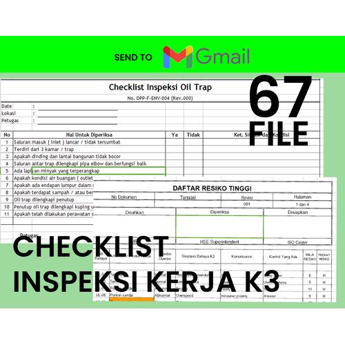 Jual 67 FILE CONTOH CHECKLIST INSPEKSI KERJA K3 - Kab. Bekasi - filekandia | Tokopedia