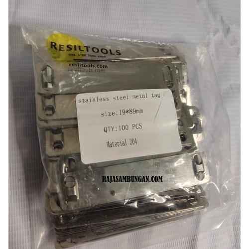 Jual Plat Tag Name 19 x 89 mm Penanda Kabel Tis Stainless 1.9 x 8.9 cm ...