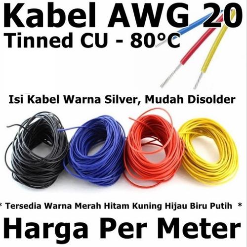 Jual 1meter Kabel AWG20 20AWG per Meter Eceran AWG 20 serabut putih tinned - Hitam - Kab. Bekasi ...