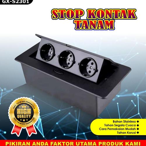 Jual SALE STOP KONTAK MEJA POP UP SOCKET 3 LUBANG HITAM S2301 S2302 ...