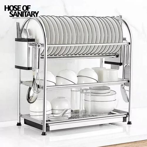 Jual Rak piring 3 tingkat Stainless SUS 304 Disk rack 3 susun Glass ...
