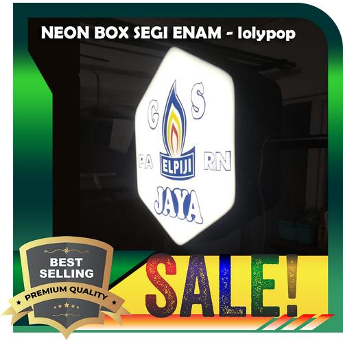 Jual Neon Box HEXAGON – unik - ekonomis – 50 cm – Nyala Terang - 2 sisi ...