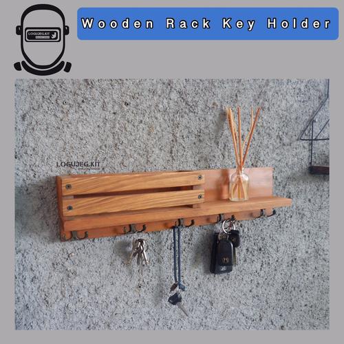 Jual Rak Gantungan Kunci Dinding Tempat Key Holder Kayu Minimalis Dekor ...