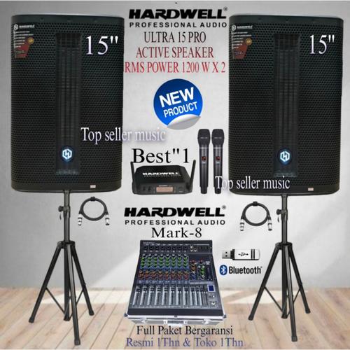 Jual Paket Sound System Speaker Aktif Hardwell Ultra 15 Pro Mixer Mark ...