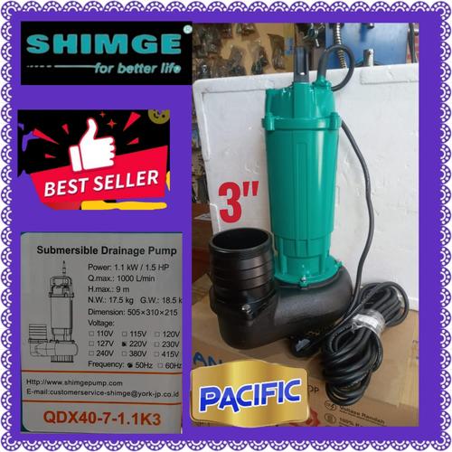 Jual Pompa celup air kotor 1.5Hp SHIMGE QDX 40-7-1.1 k3 out put 3 inch - Kota Tangerang ...