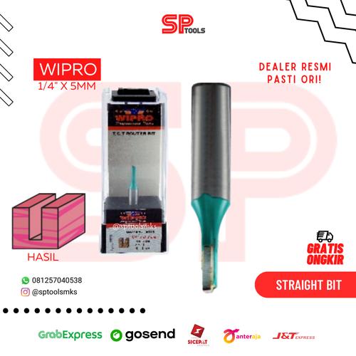 Jual MATA TRIMMER ROUTER PROFIL LURUS STRAIGHT BIT 1/4" X 5MM WIPRO ...
