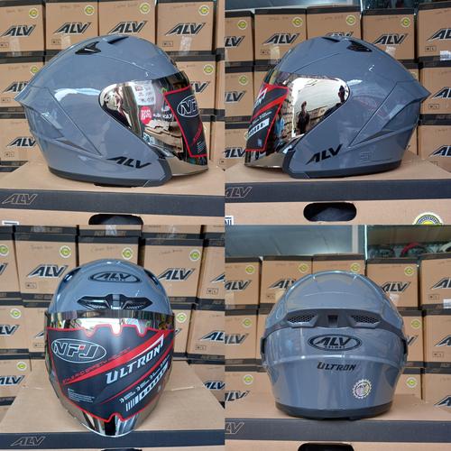 Jual HELM HALF FACE ALV ULTRON SOLID STONE GREY SINGLE VISOR - STONE ...