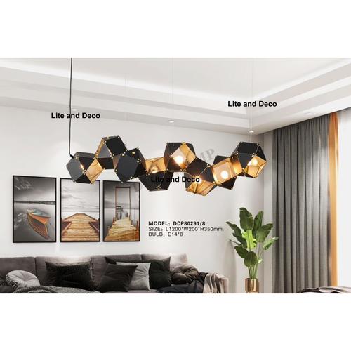 Jual LAMPU GANTUNG MEWAH WELLES HITAM UNTUK RUANG TAMU 8 LAMPU ...