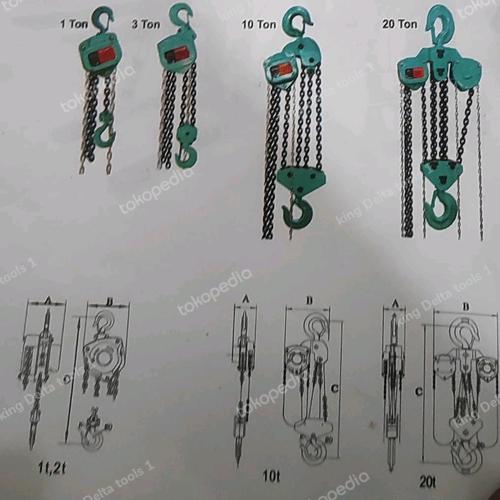 Jual Chain block -katrol manual wipro kapasitas 3 ton x15m heavy duty ...