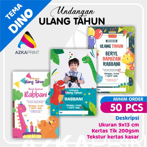 Jual Undangan Ulang Tahun DINO - Birthday Invitation dinosaurus - UBR ...