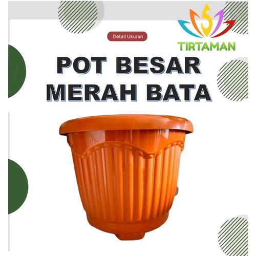 Jual Pot Tanaman Besar / Pot Plastik Besar - 30 cm, Merah Bata ...
