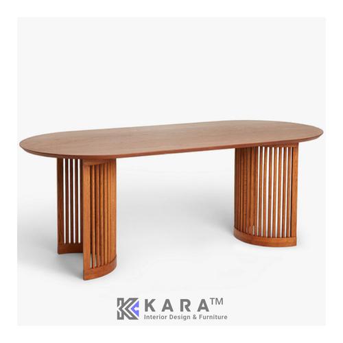 Jual Meja Makan Oval Jati / Meja Meeting / Dining Table / Meja Cafe ...