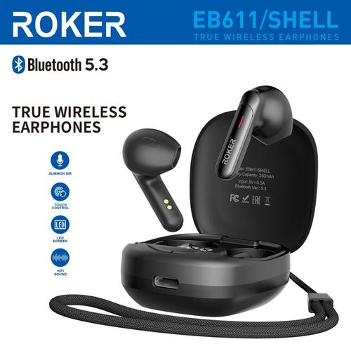 Jual HEADSET - HF ROKER SHELL EB611 TRUE WIRELESS EARBUD TWS BLUETOOTH ...
