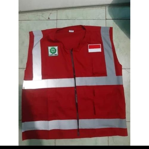 Jual Rompi Safety Bahan Dril Plus Logo K3 dan Logo Bendera Rompi Proyek ...