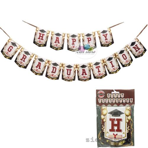 Jual Banner Happy Graduation / Bunting Flag Wisuda Motif Toga - Jakarta ...