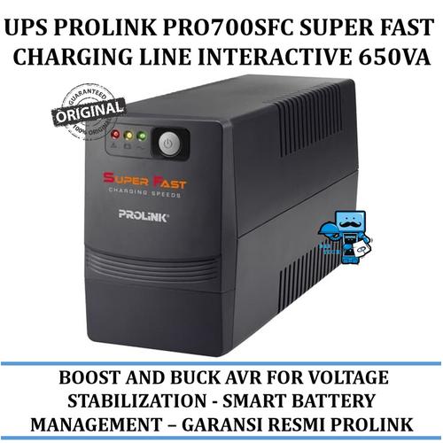 Promo UPS PROLINK PRO700SFC SUPER FAST CHARGING LINE INTERACTIVE 650VA ...