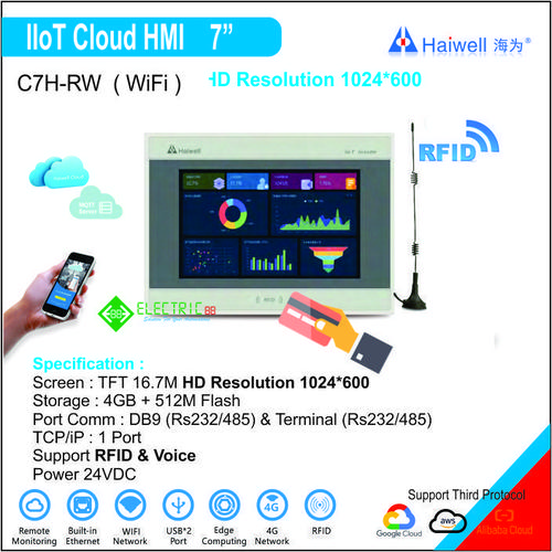 Jual C7H-RW Haiwell IoT Cloud HMI 7 Inch Support RFID + WiFi - Kota Tangerang Selatan ...