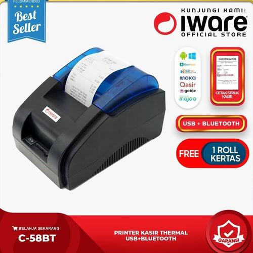 Jual PRINTER MINI KASIR THERMAL BLUETOOTH IWARE Pi-58BT - Kota Denpasar - Double M RTC | Tokopedia