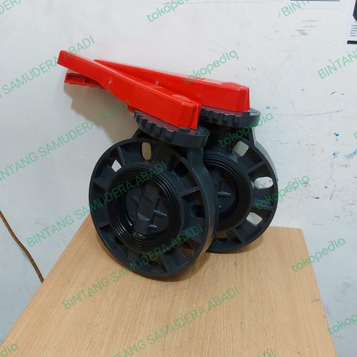 Jual butterfly valve pvc 4" inch dn100 jis 10k lever handle - Jakarta ...