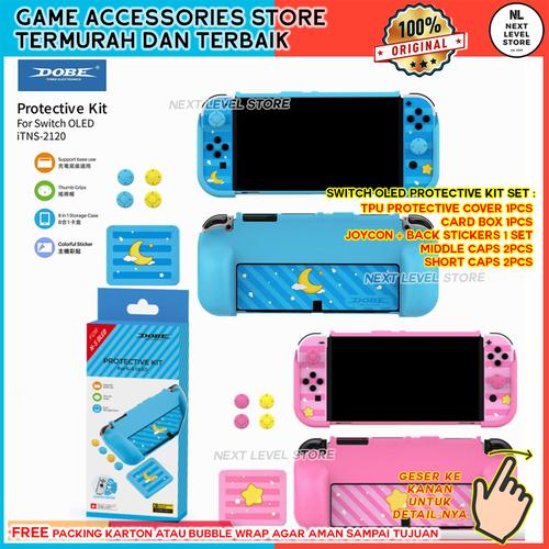 Promo DOBE Protective Kit Set Nintendo Switch OLED 7 in 1 Case iTNS-2120 - Blue - Kota Surabaya ...