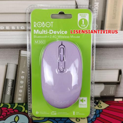 Jual Mouse ROBOT M360 Bluetooth5 dan USB 2.4G Wireless Dual Mode Silent ...