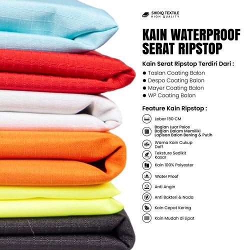 Jual Kain Waterproof Serat Ripstop ( Bahan Jas Hujan, Tas, Jacket, DLL ...