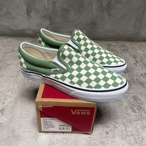 Promo Vans Slip On Chekerboard Shale Green Original - Vans Slip On ...