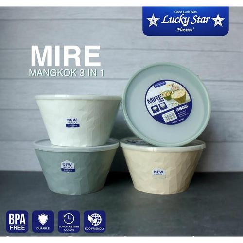 Jual MIRE MANGKOK SET 3 IN 1 (ABU/CREAM/PUTIH/SAGE GREEN) mangkok ...