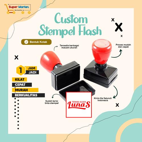 Jual Cetak Stempel Perusahaan Kotak / Custom Stempel Perusahaan - 40 X ...
