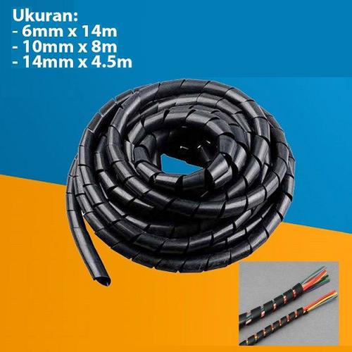 Jual Selang Spiral fleksibel Pembungkus Pelindung Kabel Organizer ...
