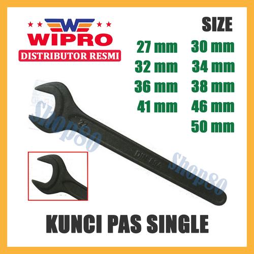 Jual Wipro Kunci Pas Single Open End Wrench 27 30 32 34 36 38 41 46 50 mm - 46 mm - Kota ...