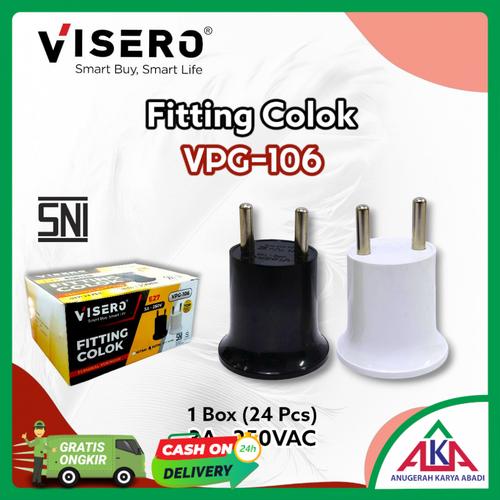 Jual Fitting Colok Putih VISERO VPG-106 E27 3A 250V Terminal Kuningan SNI - VPG-106 Putih - Kota ...
