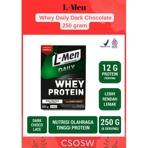 Jual L-Men Whey Daily Dark Chocolate 250 gram Suplemen Tinggi Whey ...