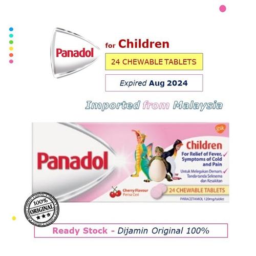 Jual ORI100% PANADOL CHILDREN CHEWABLE TABLET HISAP ANAK IMPORT ...