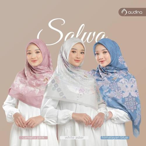 Jual BEST SELLER!! HIJAB SEGIEMPAT SALWA SCARF VOAL PREMIUM ORI AUDINA - White Aster, All Size ...