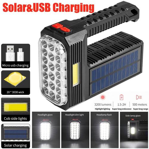 Promo Senter Led Super Terang cas USB Senter Gagang 20 Mata Led ...