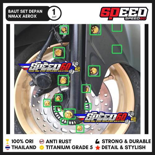Jual Baut Titanium Set Depan Nmax Aerox Grade 5 King Nut - Artemis ...