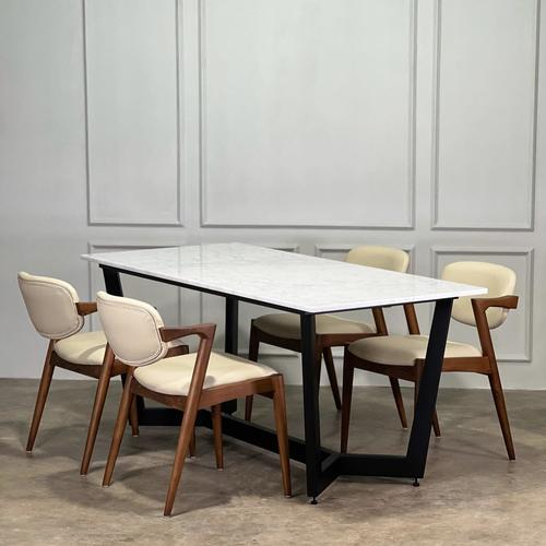 Jual SET DINING TABLE MARMER - MEJA MAKAN MODERN TOP MARMER - DINNING ...