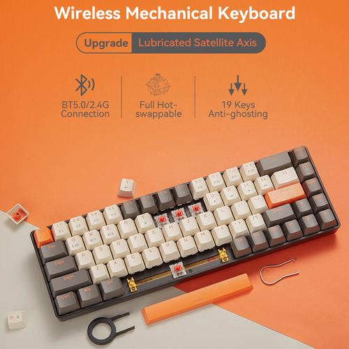 Jual Ziyoulang K68 Wireless Mechanical Keyboard Bluetooth Multi Devices ...