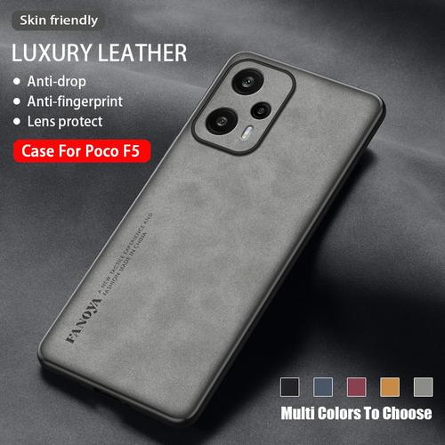 Jual FANOYA Leather POCO F5 XIAOMI Premium Fashion Silicone Case - Abu ...