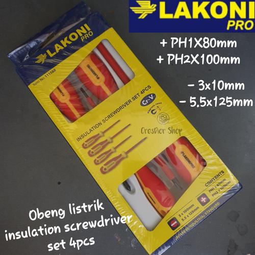 Jual obeng insulasi listrik insulation screwdriver set 4pcs LAKONI ...