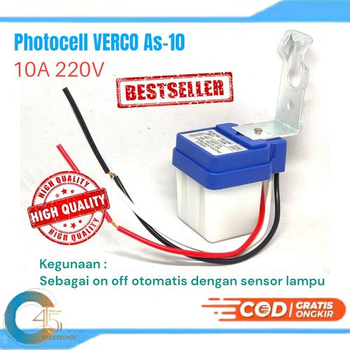 Jual Sensor Saklar Cahaya Otomatis Photo Cell Siang dan Malam AS-10 AC ...