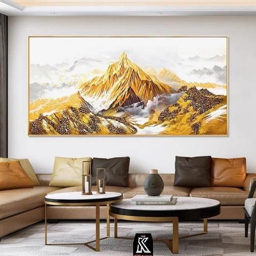 Jual Lukisan abstrak texture gunung emas ukuran 100cmx200cm BINGKAI ...