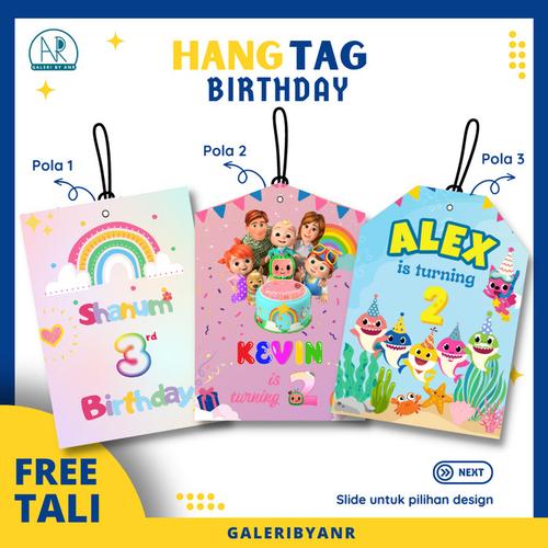 Jual Hangtag birthday custom vol 2 Hang tag ulang tahun label souvenir ...