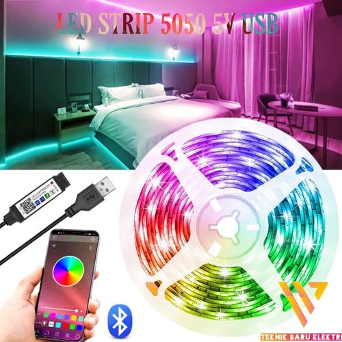 Jual LAMPU LED STRIP RGB 5050 IP44 USB 5V BLUETOOTH CONTROLLER TV PAC ...