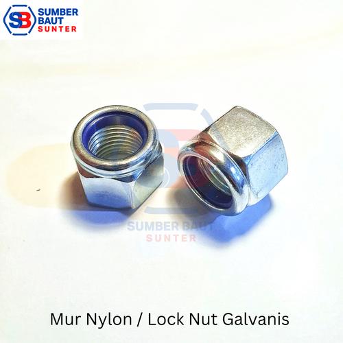 Jual M4 x 0.70 Mur Nylon Galvanis Besi / Lock Nut Kunci 7 - Jakarta ...