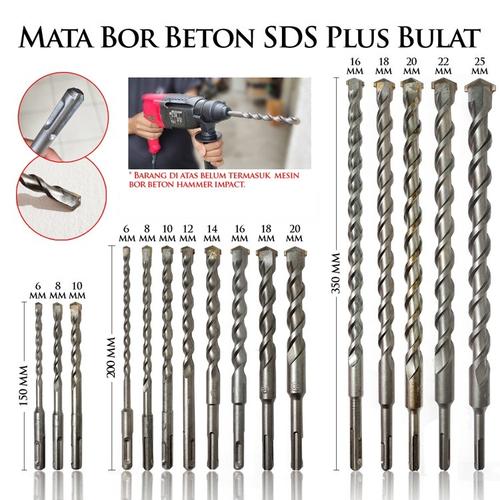 Jual Mata Bor Beton Hammer Impact SDS Plus Bulat Bobok Tembok - 6x150mm ...