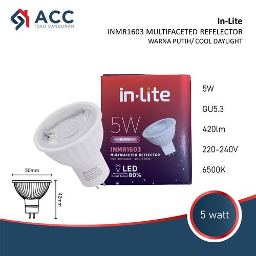 Jual InLite Lampu LED Spot MR16 220VOLT 5 WATT 5W Spotlight MR1603 220V ...