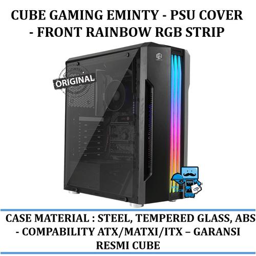 Jual Casing Pc Cube Gaming Eminty Front Rainbow Rgb Strip - Original ...
