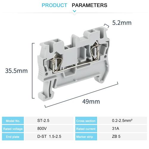 Jual JST2.5 3031225 Spring Terminal Block ST2.5 3031212 WKDQ Wonke ...
